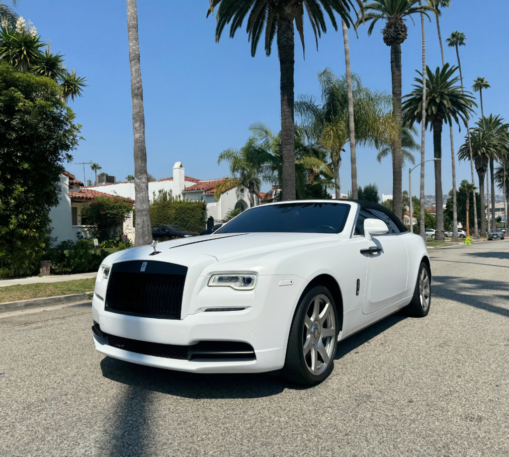 Rent 2018 Rolls Royce Dawn White in Orange County